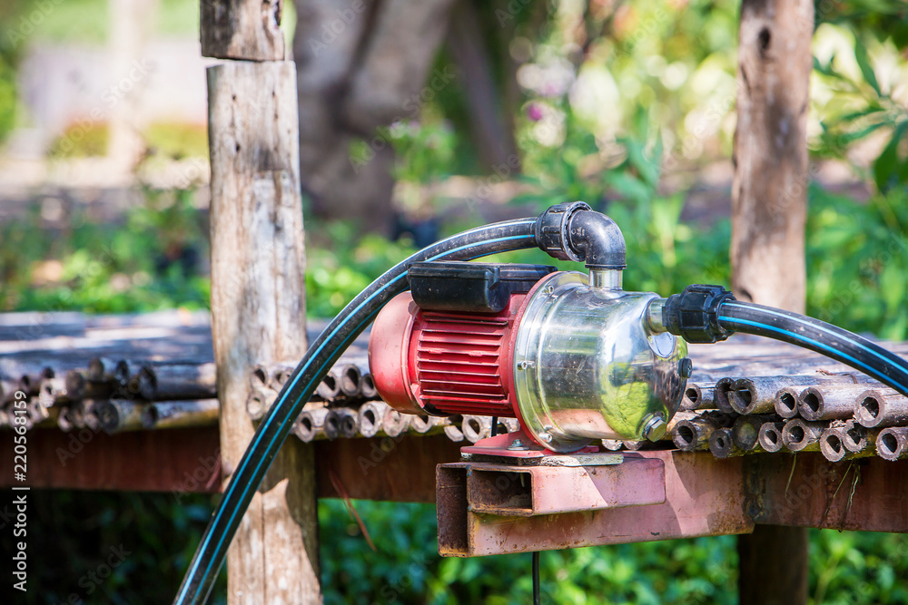 Water pump for suction flood water. image for objects and copy space ...