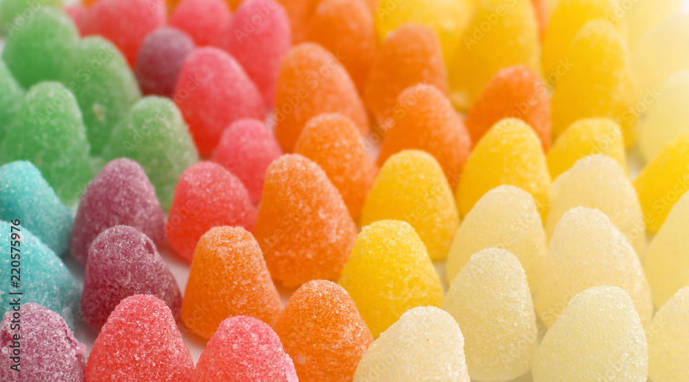 Gummy candies with sugar of many colors Stock Photo | Adobe Stock