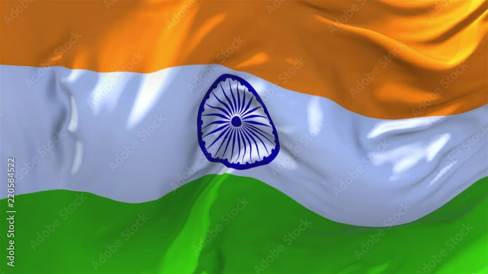 120. India Flag Waving in Wind Slow Motion Animation . 4K Realistic ...