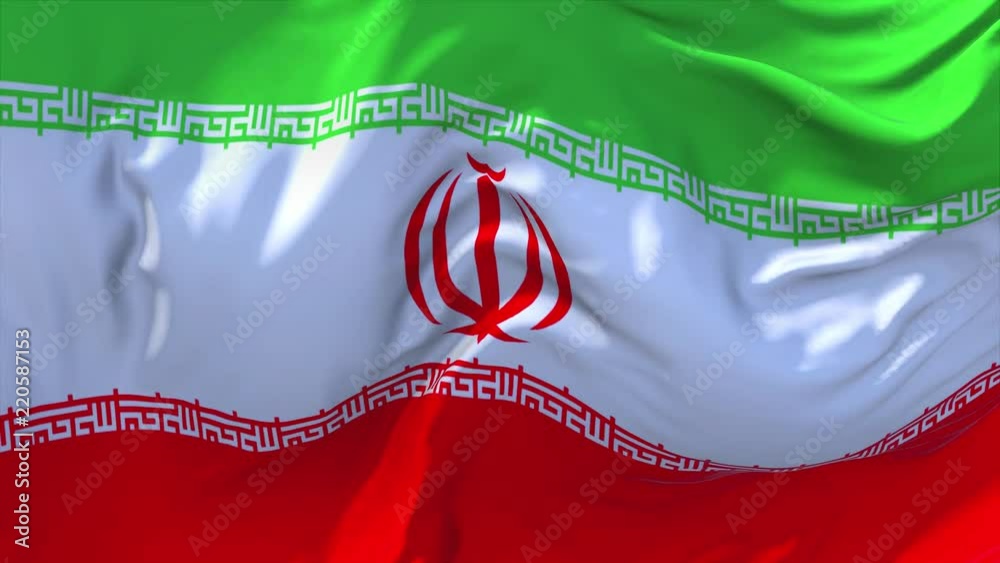 123. Iran Flag Waving in Wind Slow Motion Animation . 4K Realistic ...