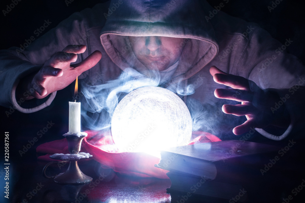Wizard Holding Crystal Ball