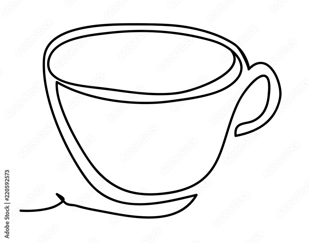 Hot Tea In White Cup Vector illustration isolated on white background ...