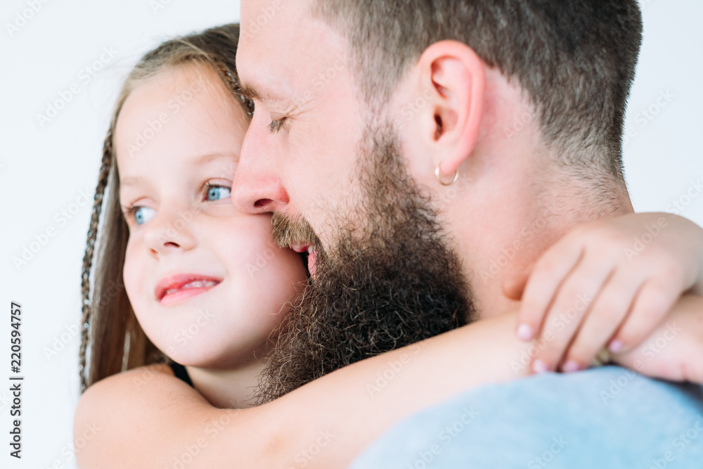 fatherhood. father and daughter bond. love expression and happy family ...