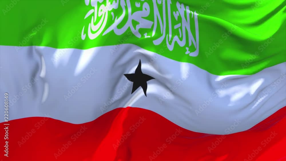 134. Somaliland Flag Waving in Wind Slow Motion Animation . 4K ...