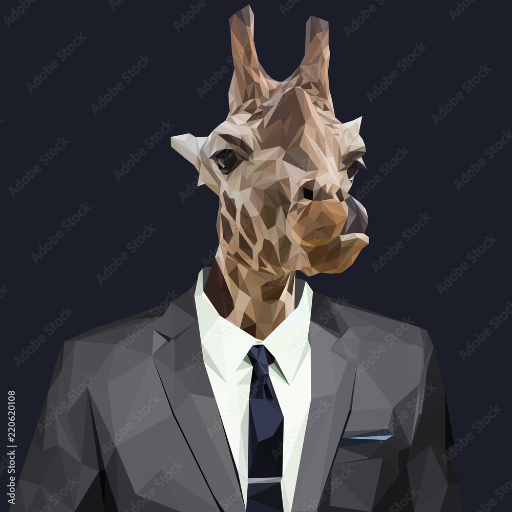 Giraffe dressed in a suit. Elegant classy style. Vector illustration ...
