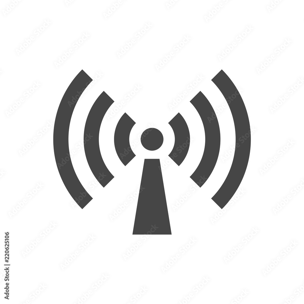 Wireless tower with waves, Tower icon, Tower logo Stock Illustration ...