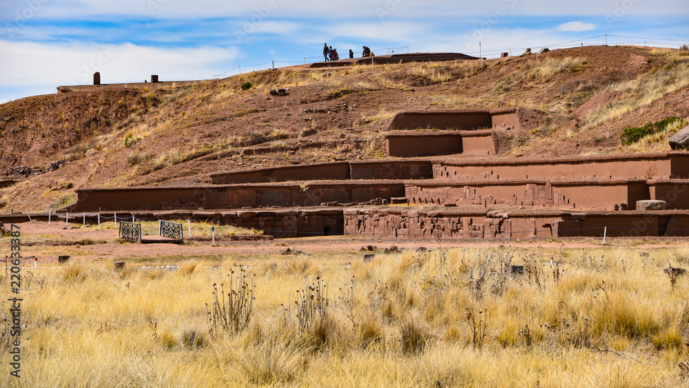 The Akapana Pyramid at Tiwanaku, an ancient archeological site and ...