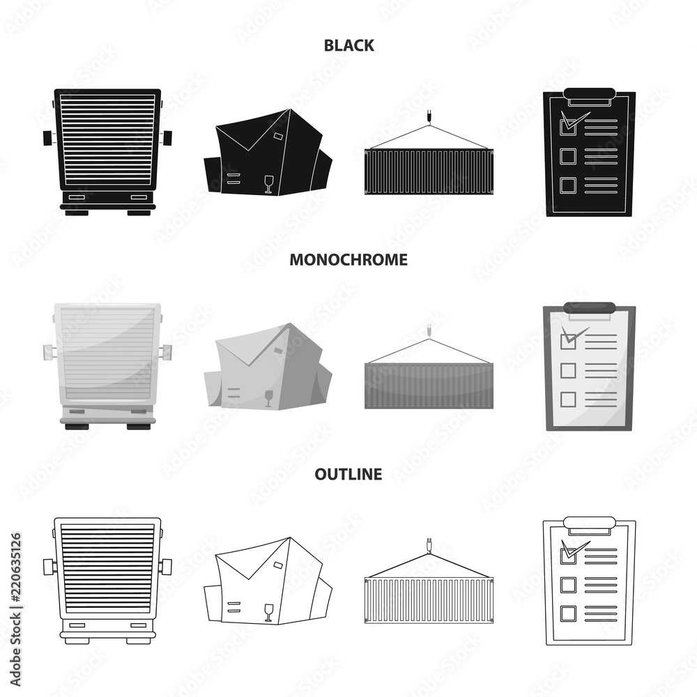 Vector design of goods and cargo icon. Collection of goods and ...