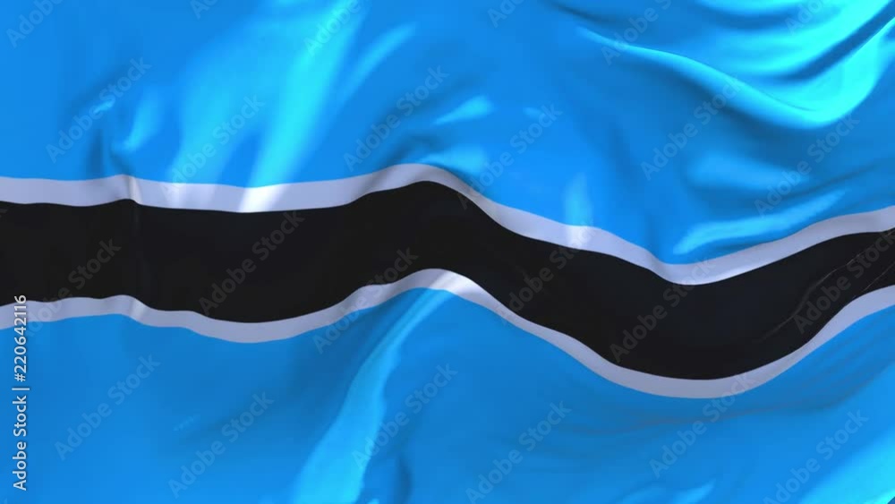 Vídeo do Stock: 159. Botswana Flag Waving in Wind Slow Motion Animation . 4K Realistic Fabric ...