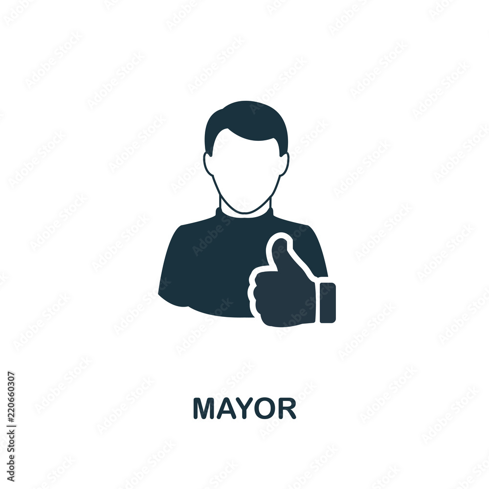 Mayor icon. Monochrome style design from professions icon collection ...