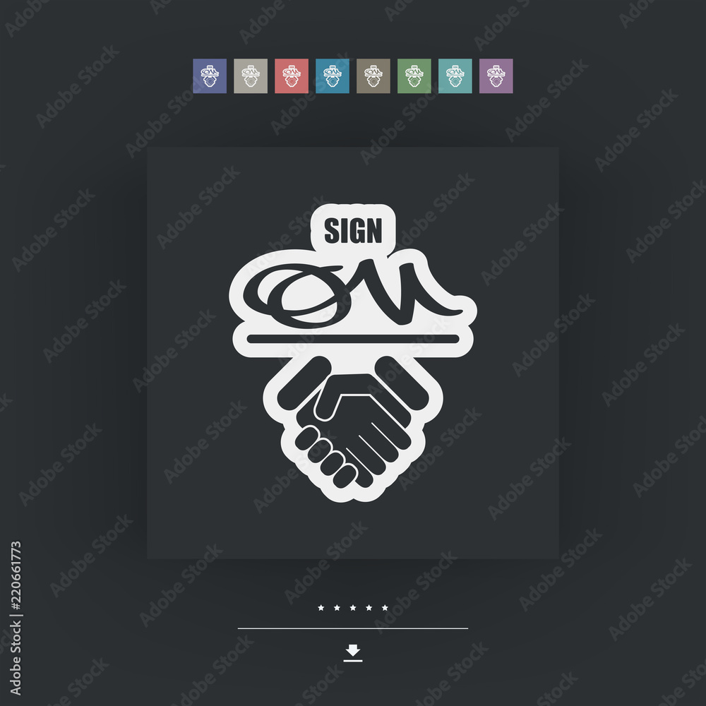 Sign on agreement document Stock Vector | Adobe Stock