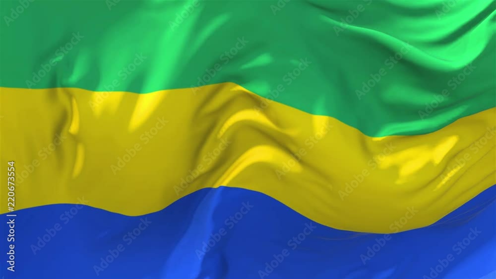 177. Gabon Flag Waving in Wind Slow Motion Animation . 4K Realistic ...