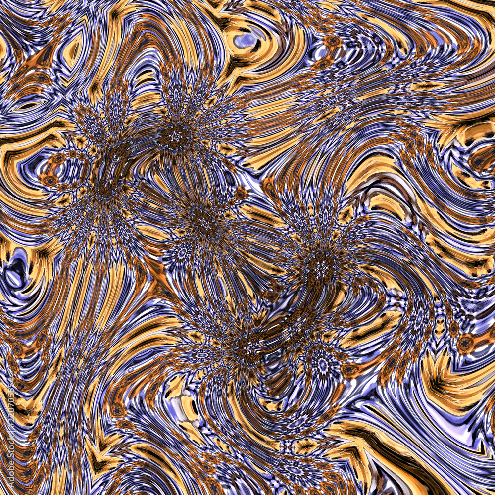 Gold zigzag in modern style on white background. White water ripple ...