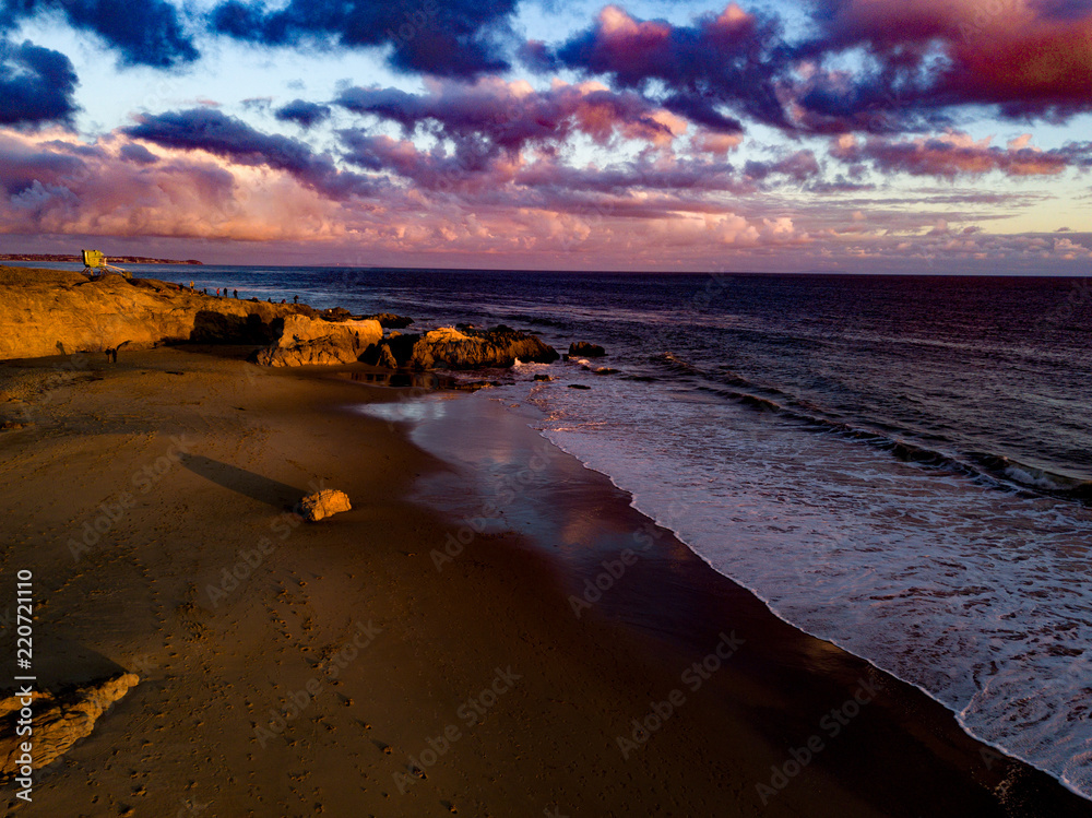 Malibu Beach sunset Malibu California – Drone photos of sunset on the ...