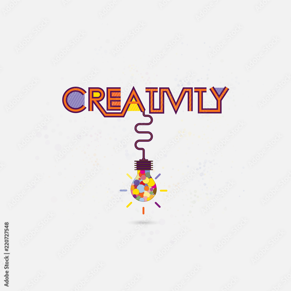Light bulb idea abstract vector design template.Typography design ...
