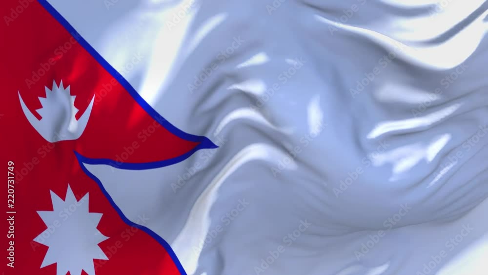 227. Nepal Flag Waving in Wind Slow Motion Animation . 4K Realistic ...