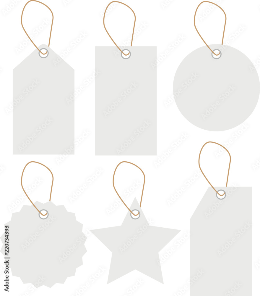 white label tag set isolated on white background. blank tag. flat style ...