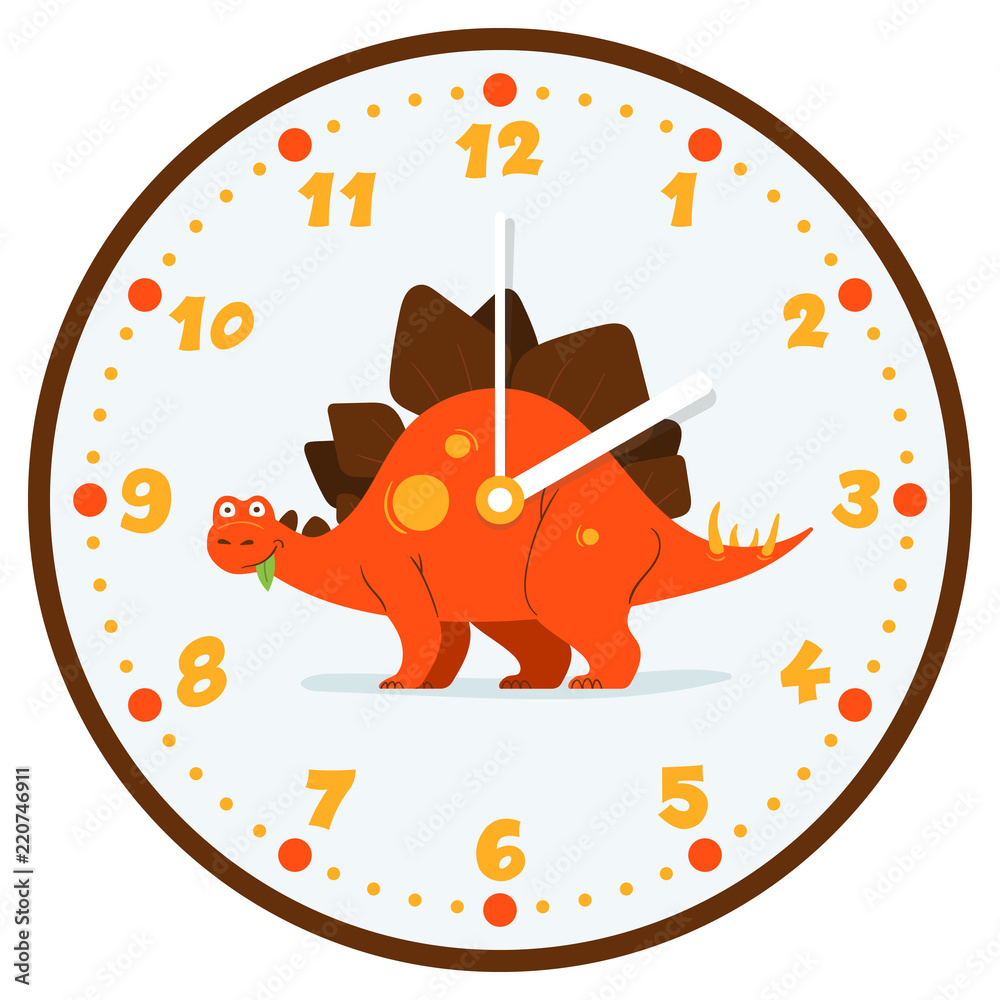 dino-clock-face copy Stock Vector | Adobe Stock