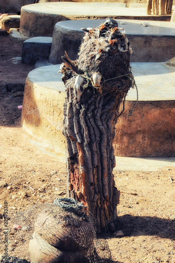 Chicken Feathers And Animal Bones Cover A Shrine Dedicated To The ...
