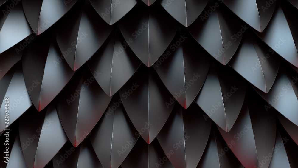Photo & Art Print 3d render abstract background with spike shapes ...