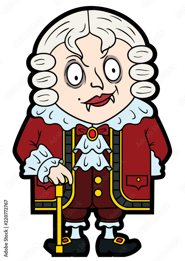 Cartoon Gallant Vampire/ Illustration an old-fashioned vampire wearing ...