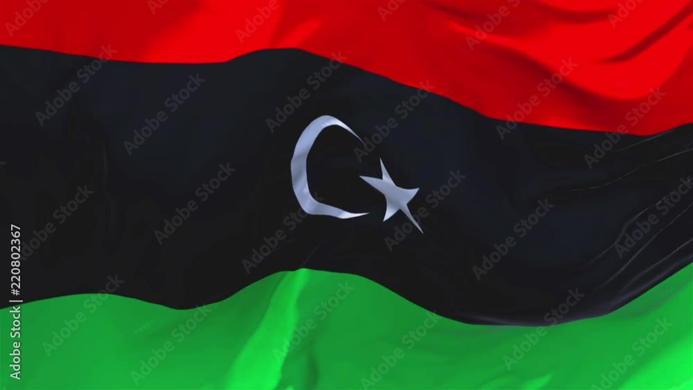 274. Libya Flag Waving in Wind Slow Motion Animation . 4K Realistic ...