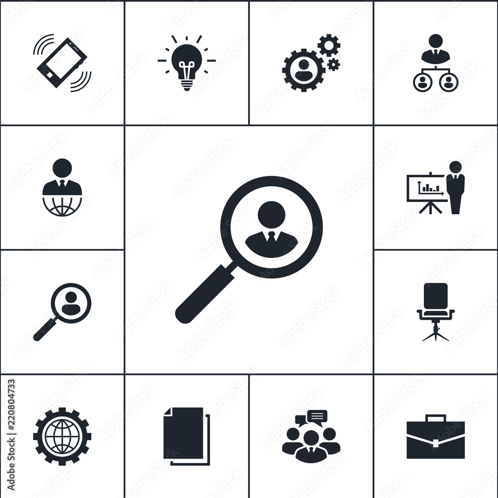 Vector set of business icons. Simple management elements illustration ...