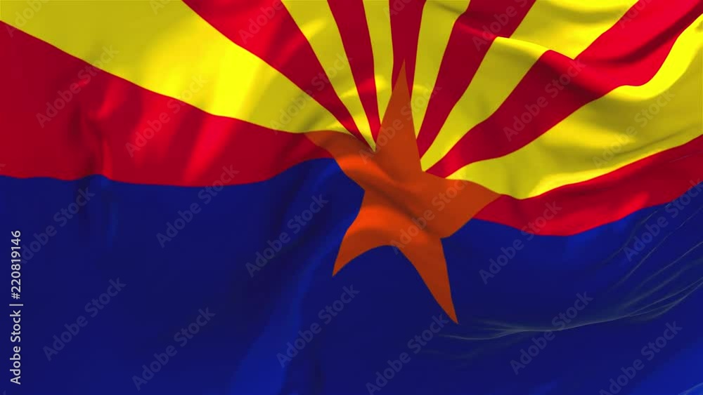 Vidéo Stock 282. The US State of Arizona Flag Waving in Wind Slow ...
