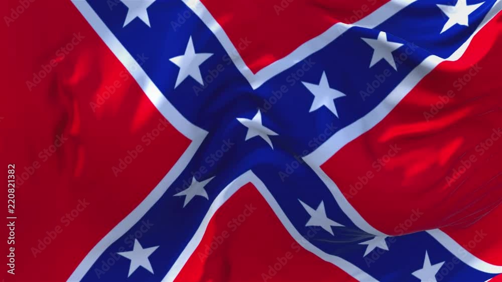 283. Confederate Battle Flag Waving in Wind Slow Motion Animation . 4K ...