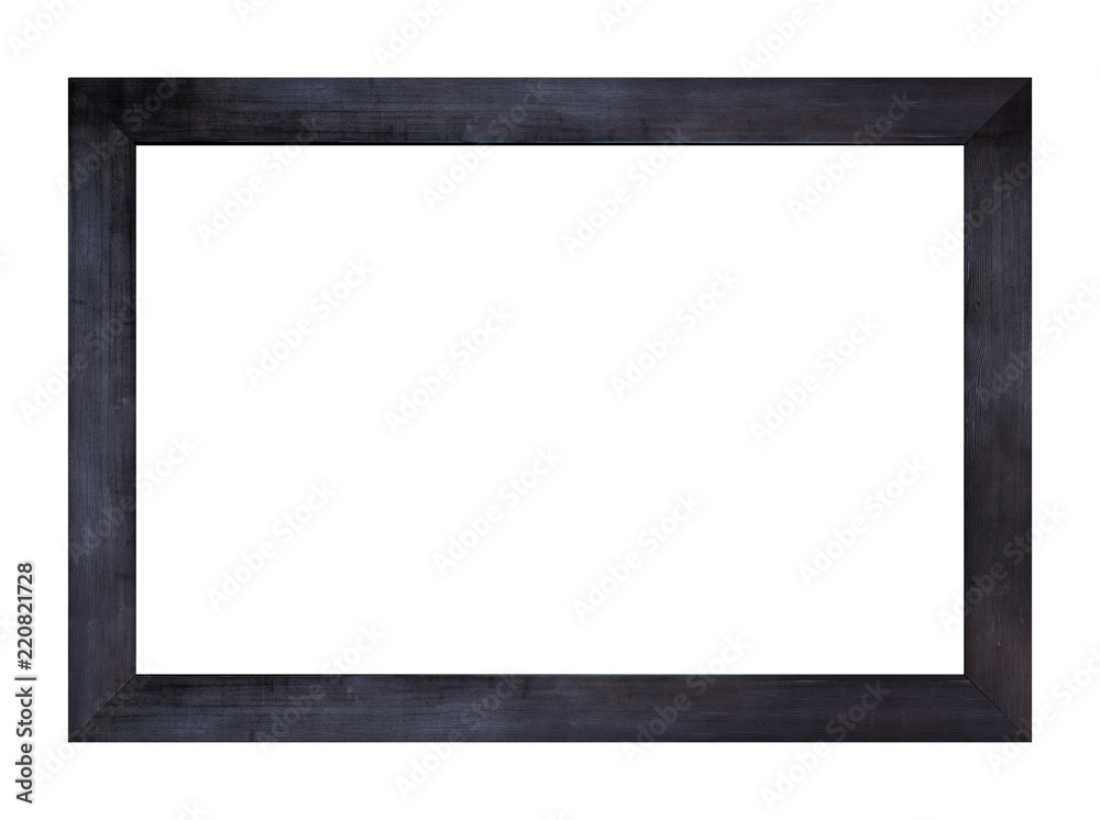 Black wood frame isolated on white background. Object with clipping ...