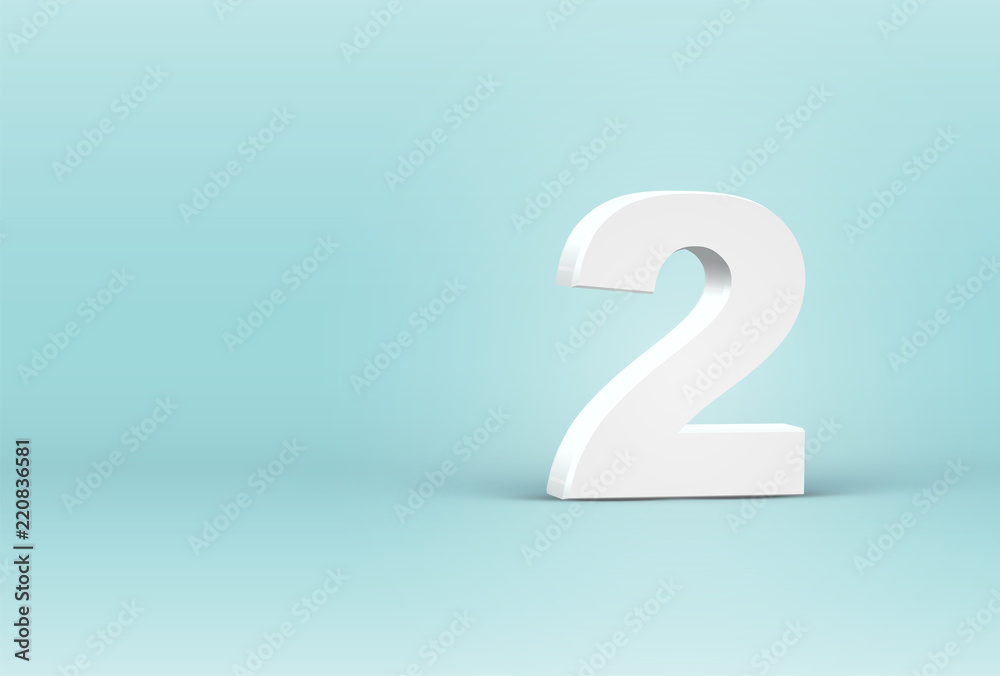 High detailed 3D font number, vector illustration Stock Vector | Adobe ...