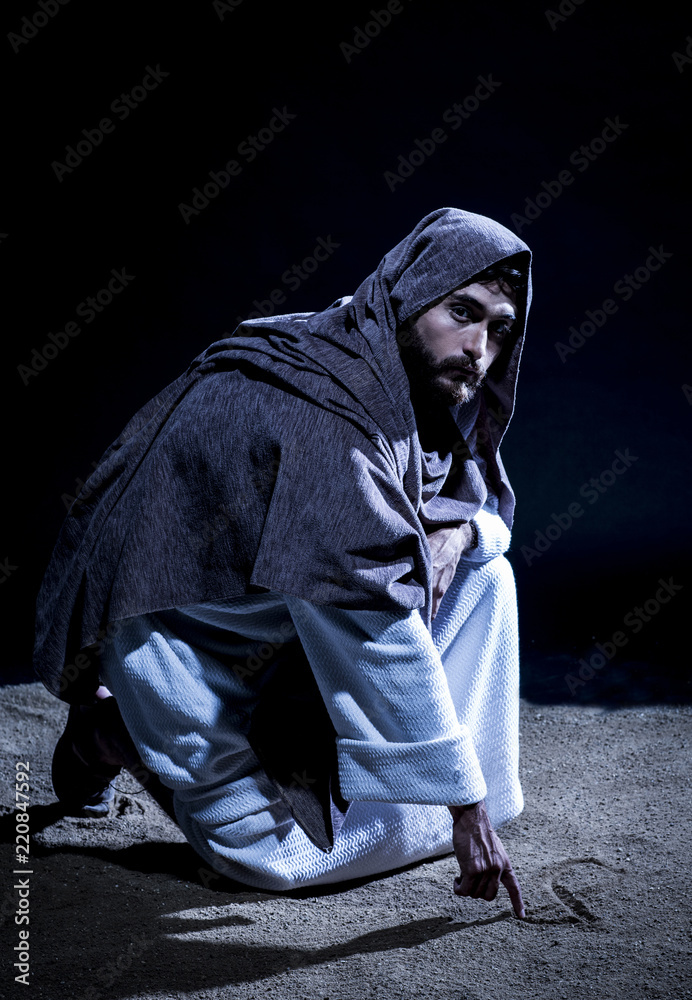 jesus christ praying Stock Photo | Adobe Stock