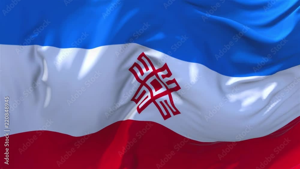 297. Mari El Flag Waving in Wind Slow Motion Animation . 4K Realistic ...