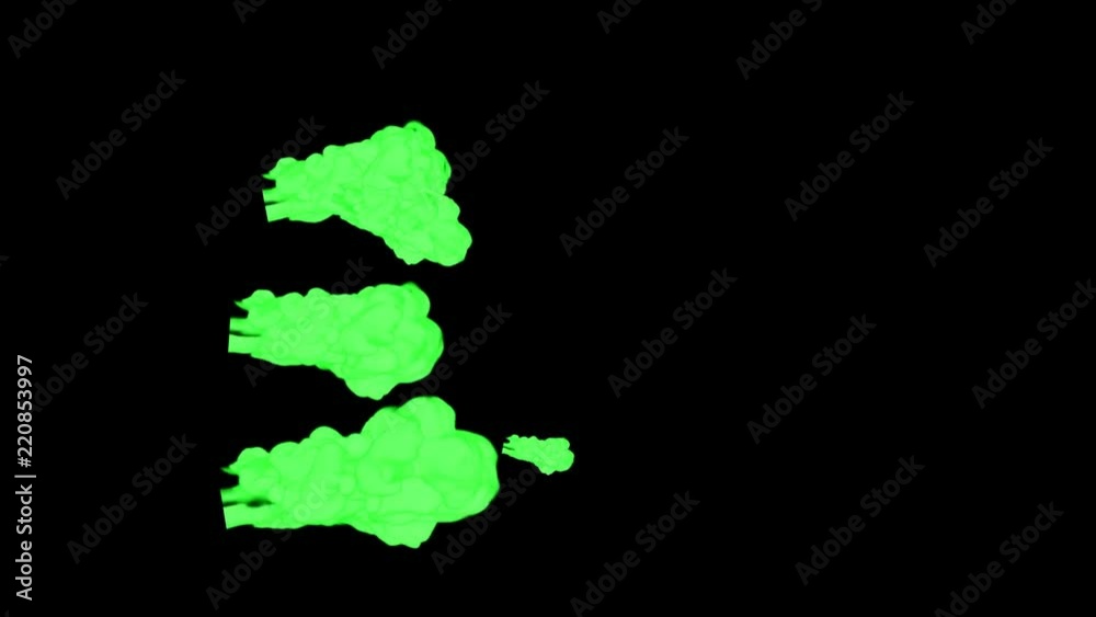 Abstract Green ink drop in water on a black background for effects with ...