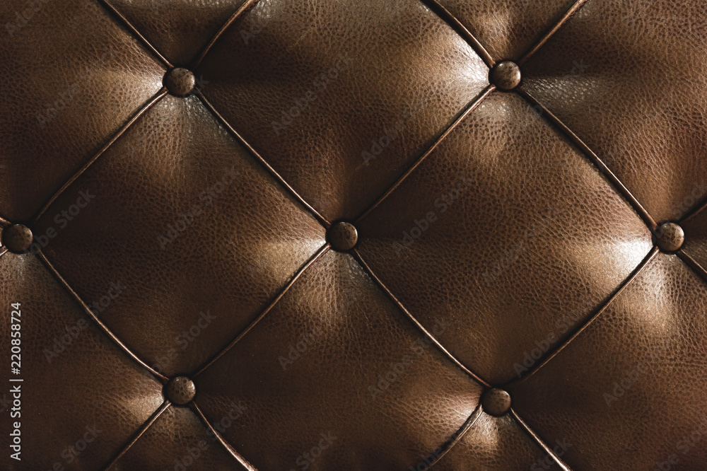 Surface of a rhombic split skin with buttons on the back of the bed ...