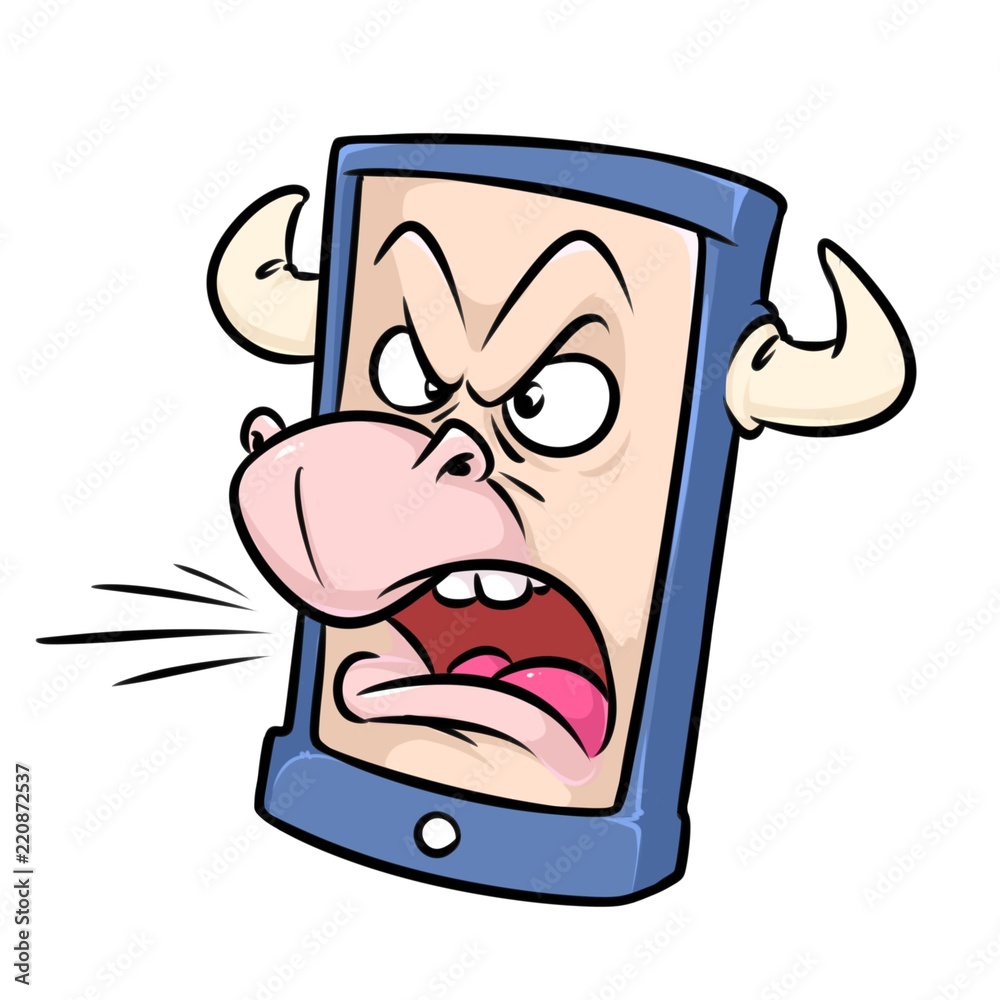 arrogance cry phone call smartphone swear words cartoon illustration ...