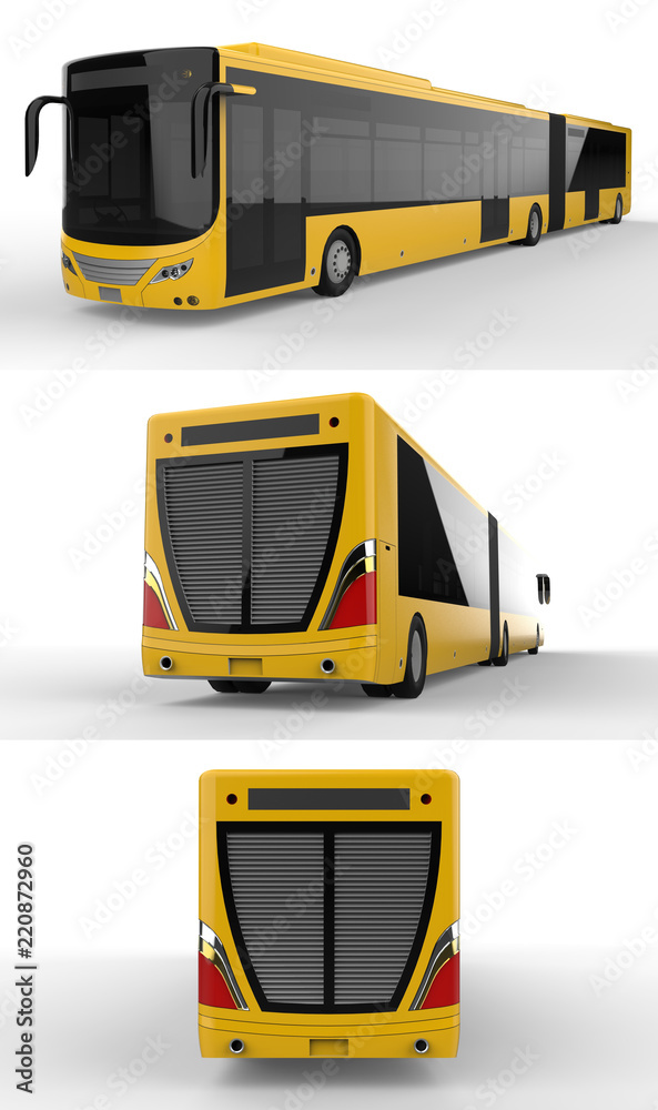 Set large city bus. Model template for placing your images and ...