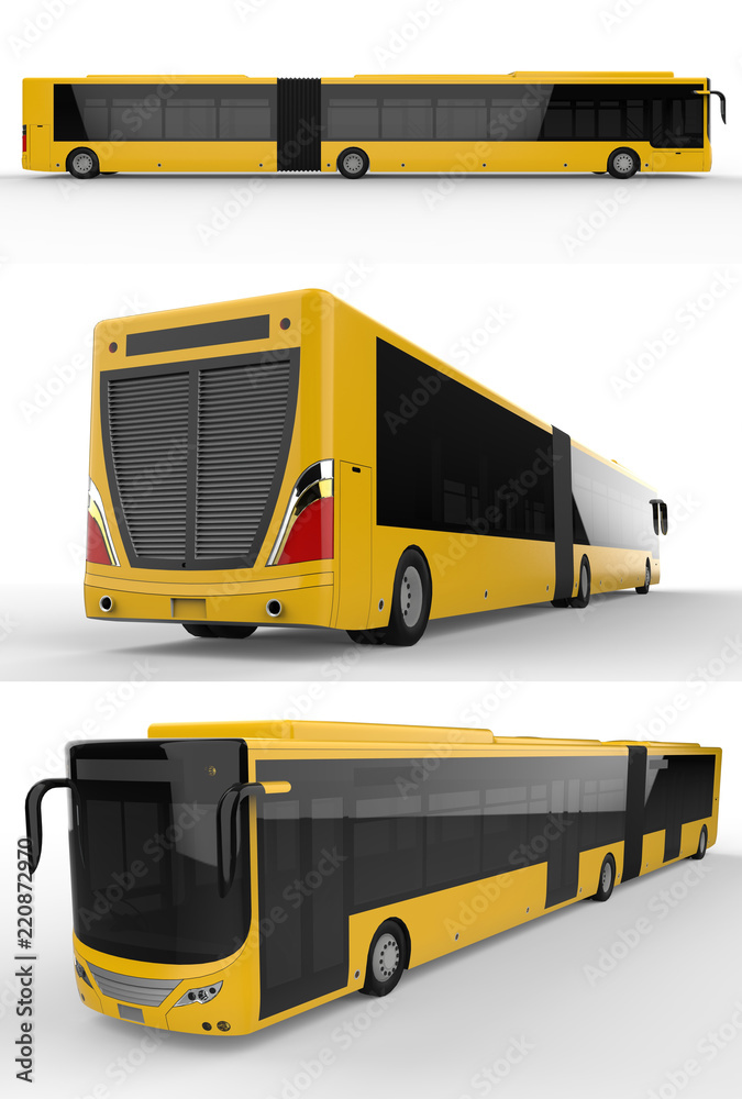 Set large city bus. Model template for placing your images and ...