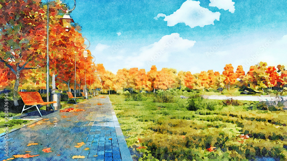 Sunny Day In The Park Painting