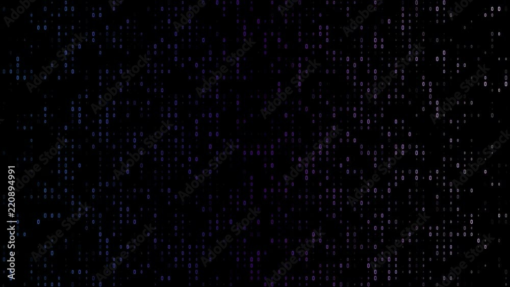 Vidéo Stock 4k Gradient, colorful binary code with lots of the number zero glowing and fading ...