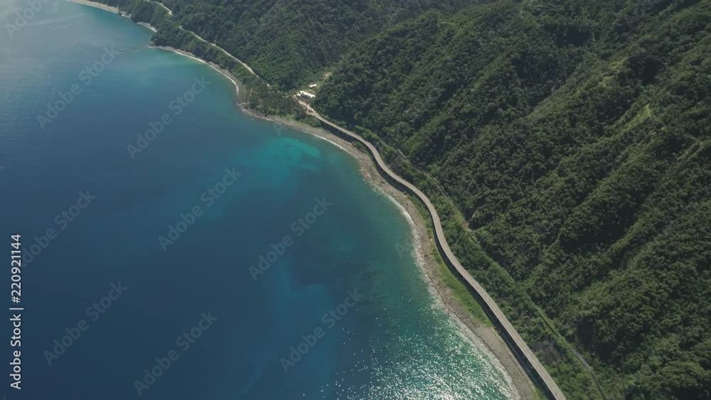 Aerial view of Patapat viaduct in the coast of Pagudpud, Ilocos Norte ...