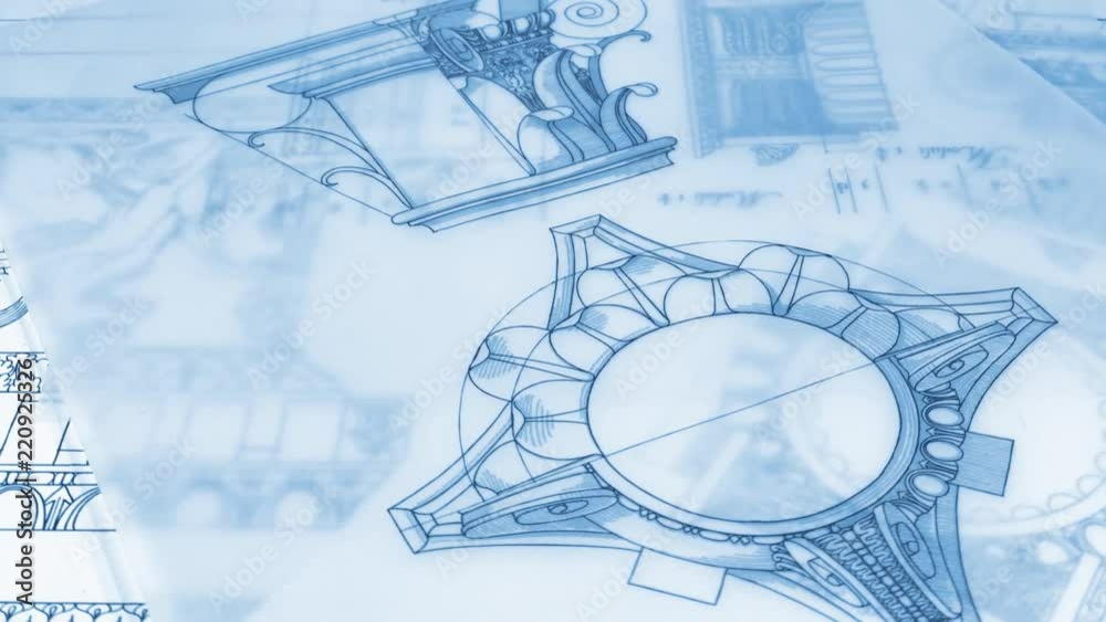 blueprints - drawings of antique architecture - drawings of antique ...