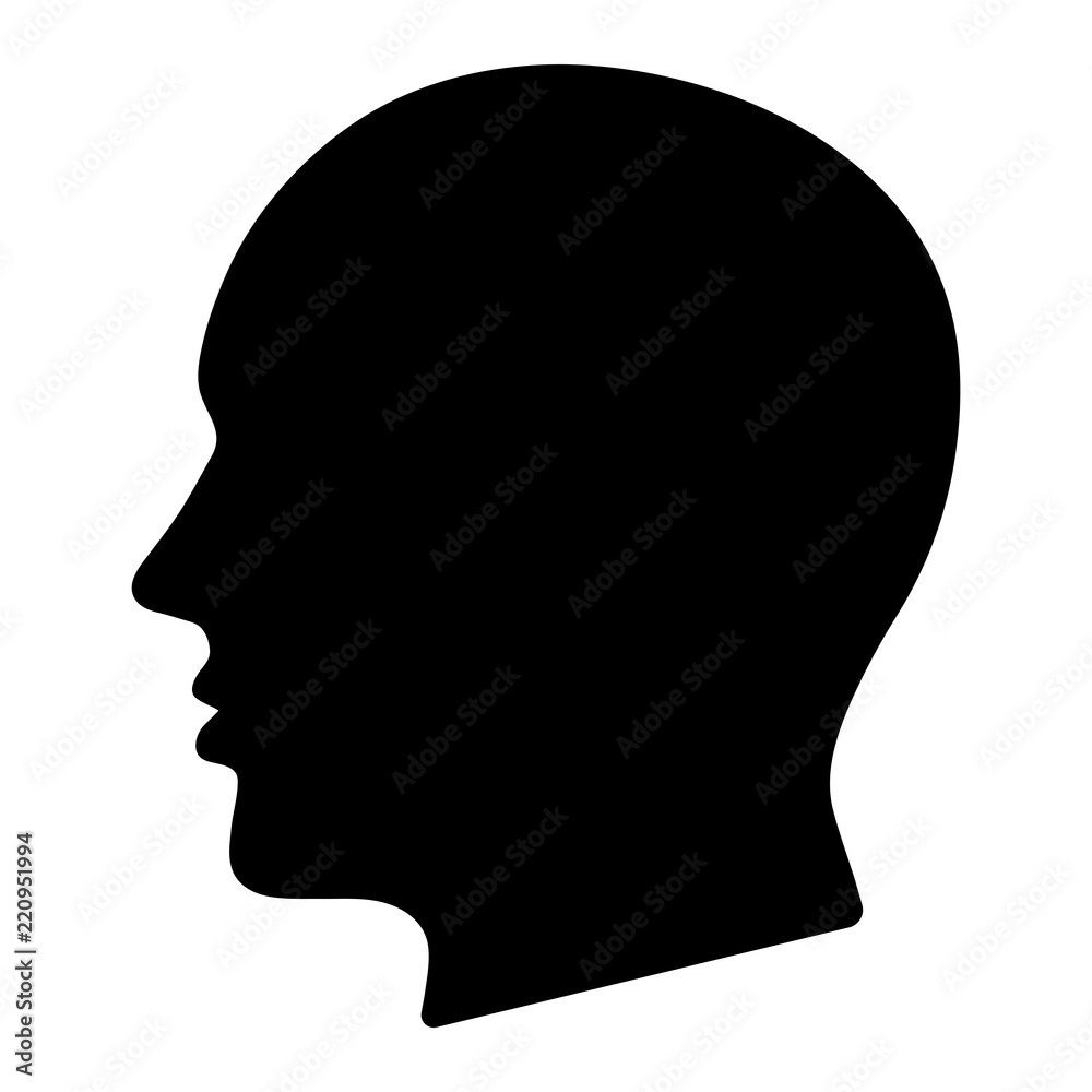 Head Profile Silhouette White