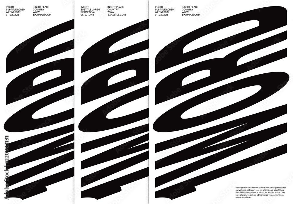 Black and White Poster Layout with Horizontal Text Stock Template ...