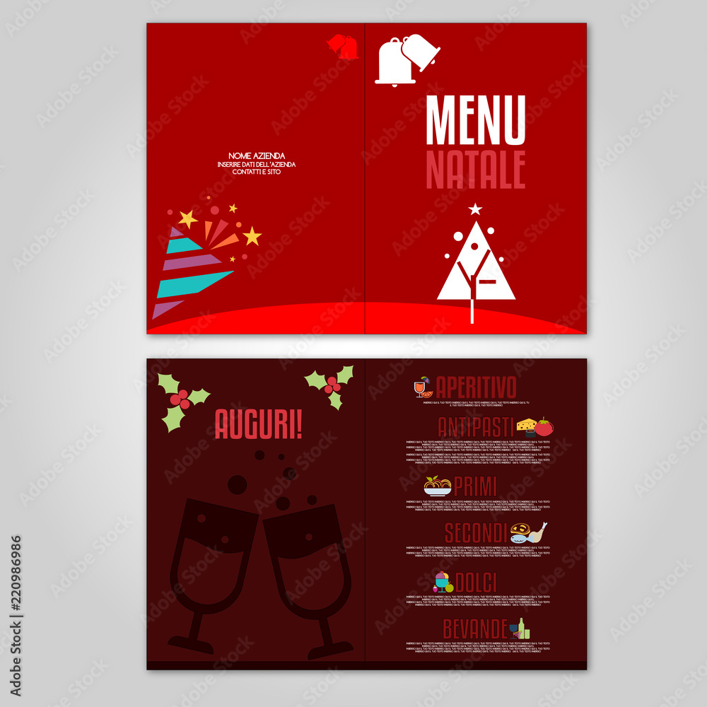Menu Natale - template generico per il pranzo o la cena delle feste ...