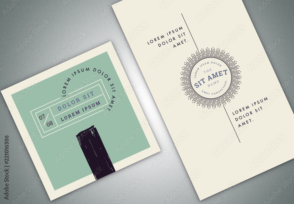 Social Media Post Layouts with Geometric Elements Stock Template ...