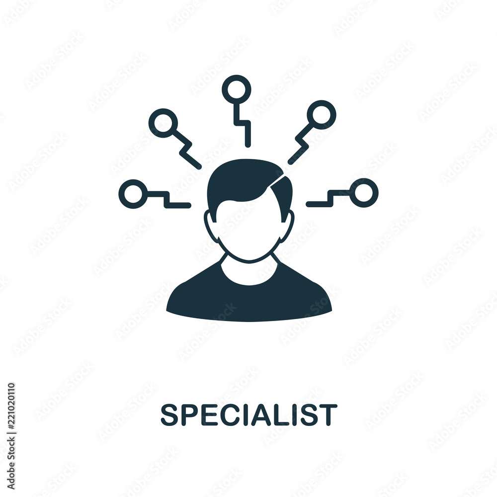 Specialist icon. Monochrome style design from management icon ...