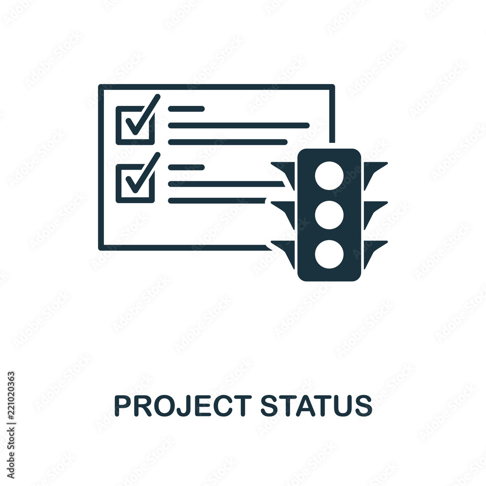 Project Status icon. Monochrome style design from management icon ...