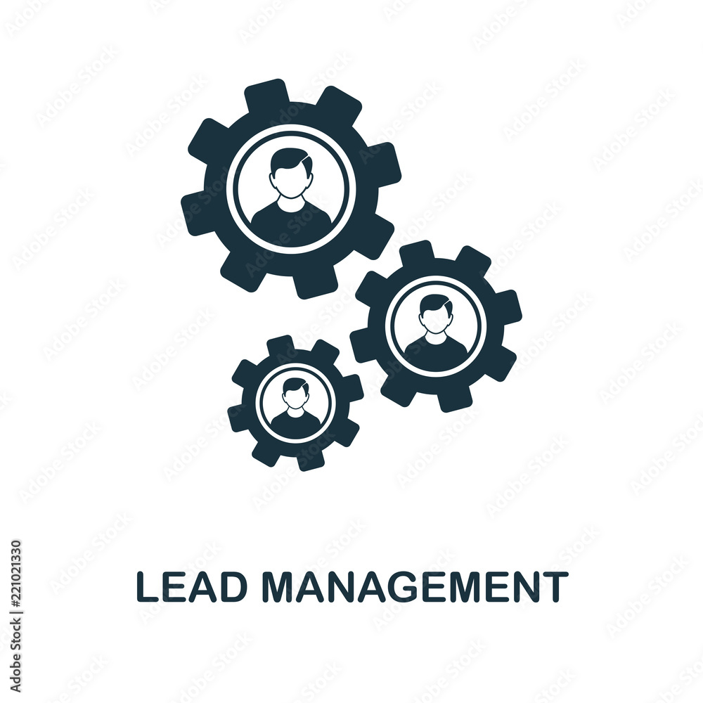 Lead Management icon. Monochrome style design from management icon ...