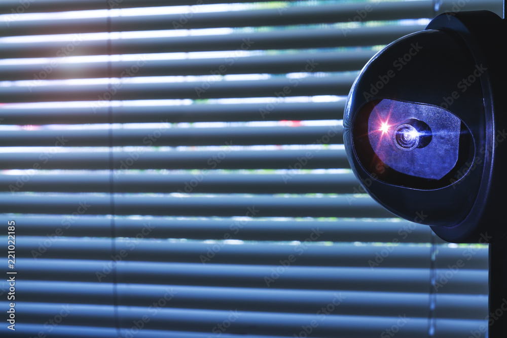 Security Camera inside of the office building or home room, in front of ...